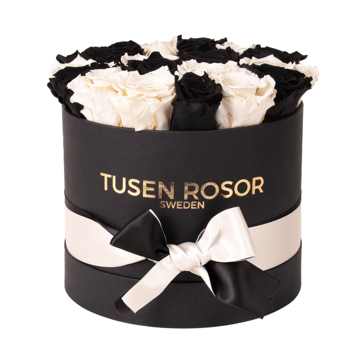 Eternal Roses | Long Lasting White & Black Roses | 17-20 Roses | Tusen ...